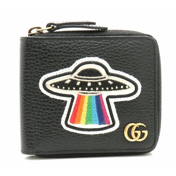 Gucci | Bags | Gucci Marmont Ufo Patchwork Bifold Wallet Leather Black ...